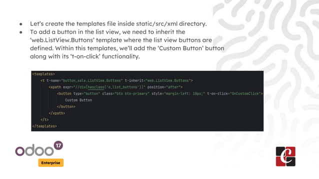 How to Add Button in the Header of List View in Odoo 17 | PPTX