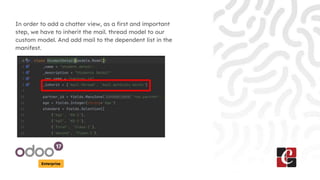 How to Add Chatter in the odoo 17 ERP Module | PPT