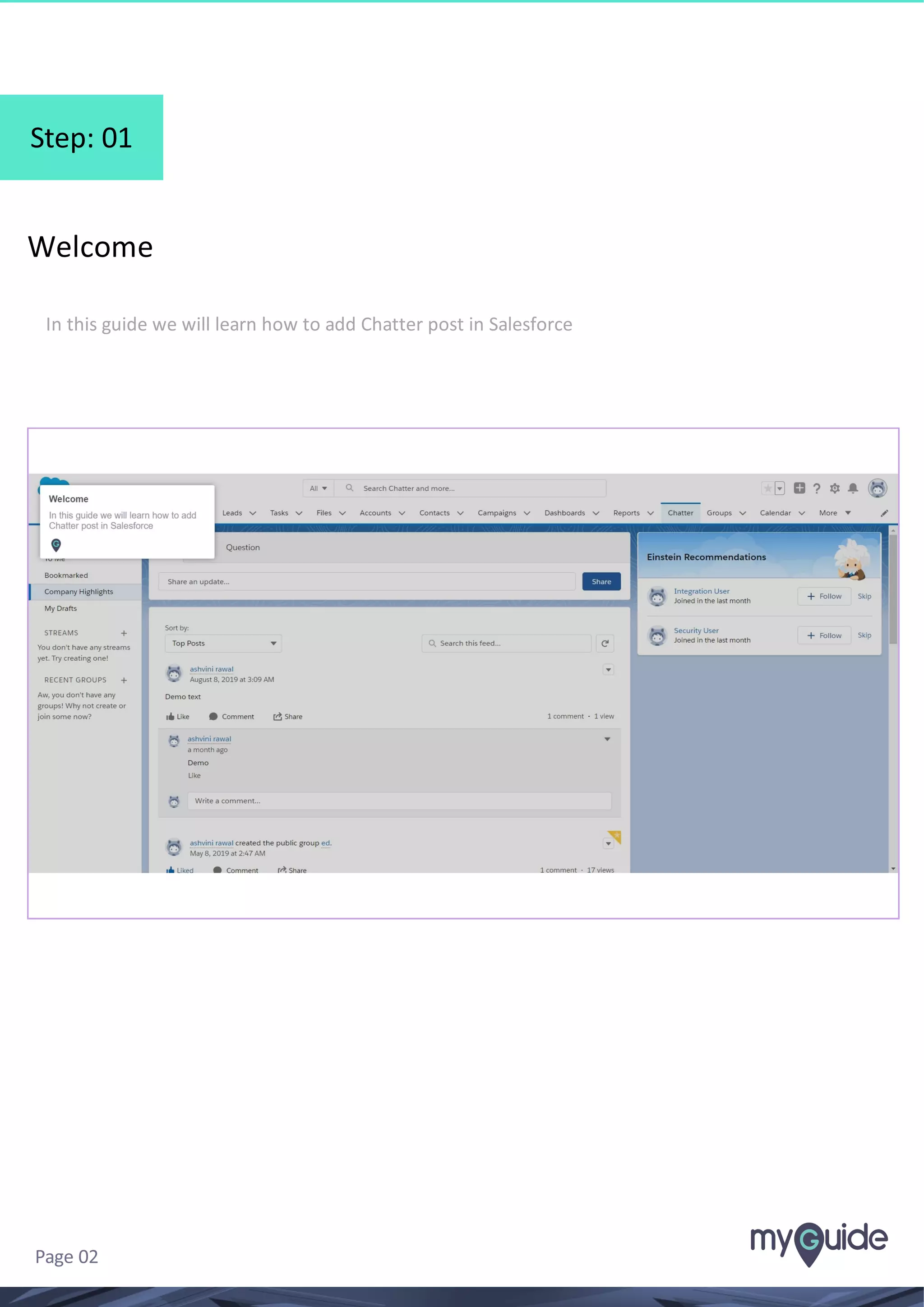 How to add chatter post in salesforce lightning | PDF