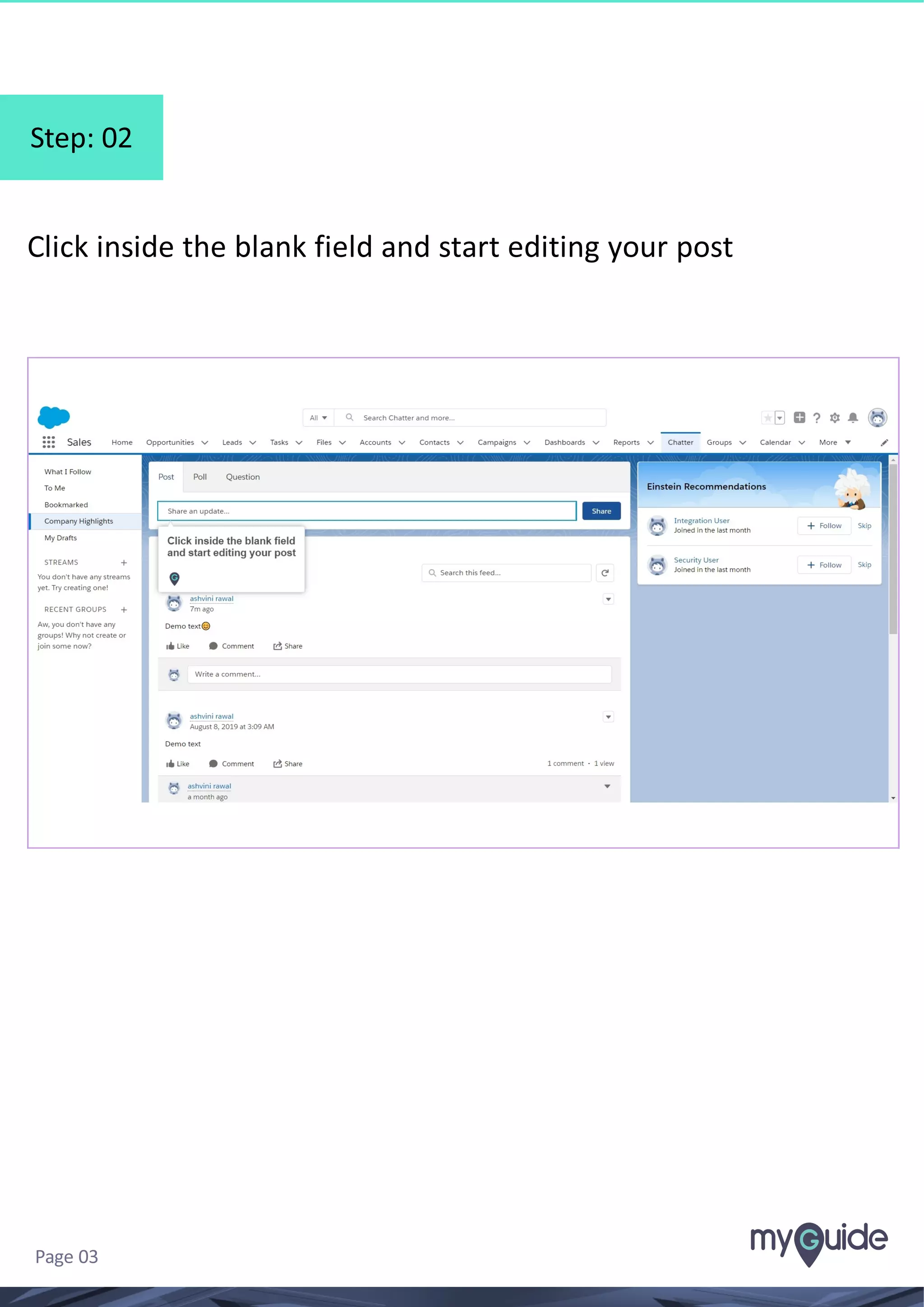 How to add chatter post in salesforce lightning | PDF