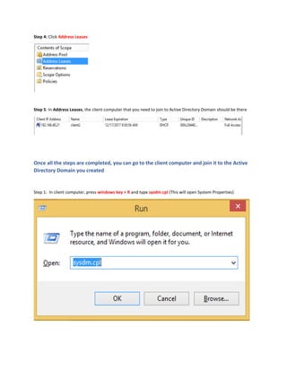 How to add client computer into a domain using dhcp | PDF