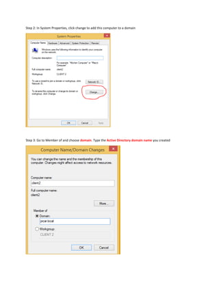 How to add client computer into a domain using dhcp | PDF