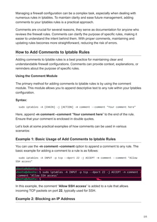 How to Add Comments to Iptable Rules 6 Examples.pdf