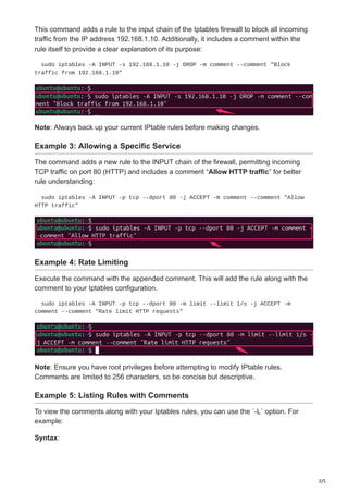 How to Add Comments to Iptable Rules 6 Examples.pdf