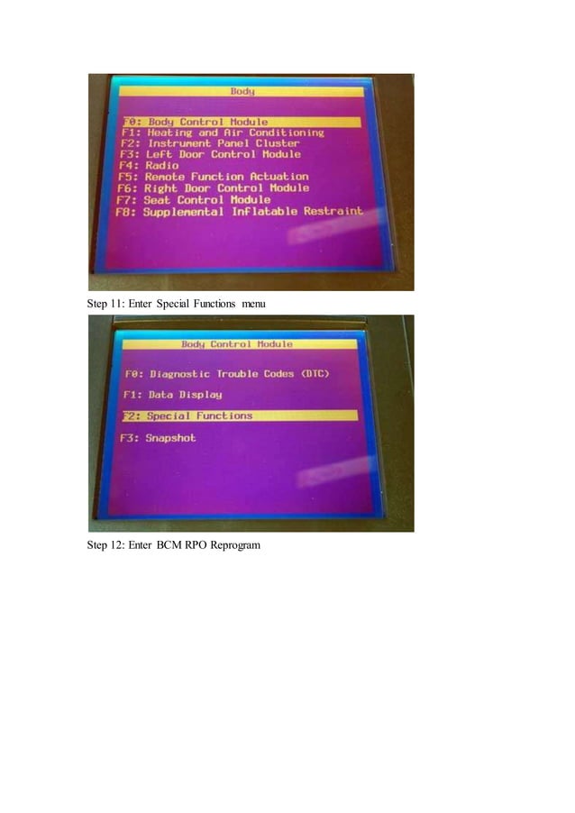 How to add corvette rpo option codes with gm tech2 | DOCX