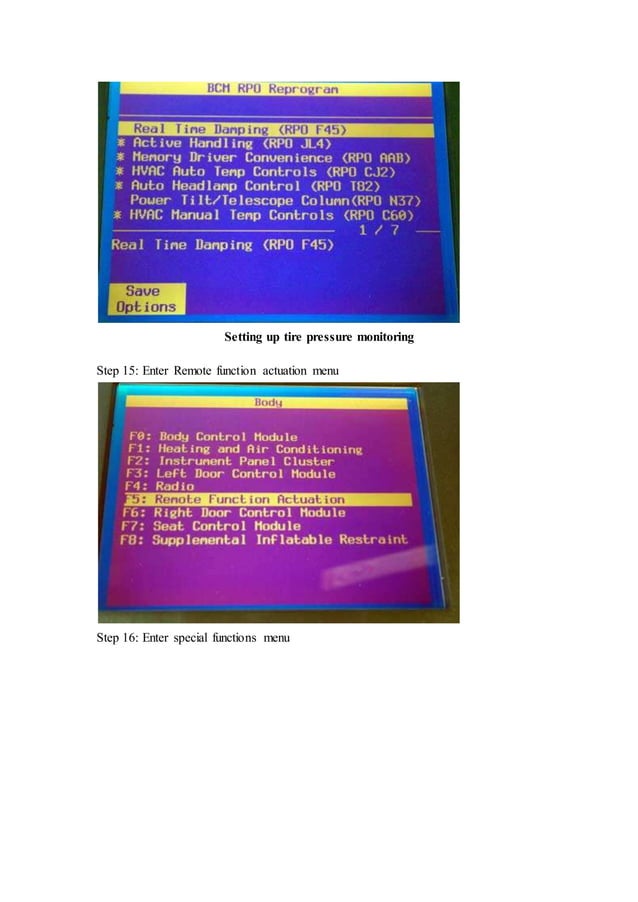 How to add corvette rpo option codes with gm tech2 | DOCX