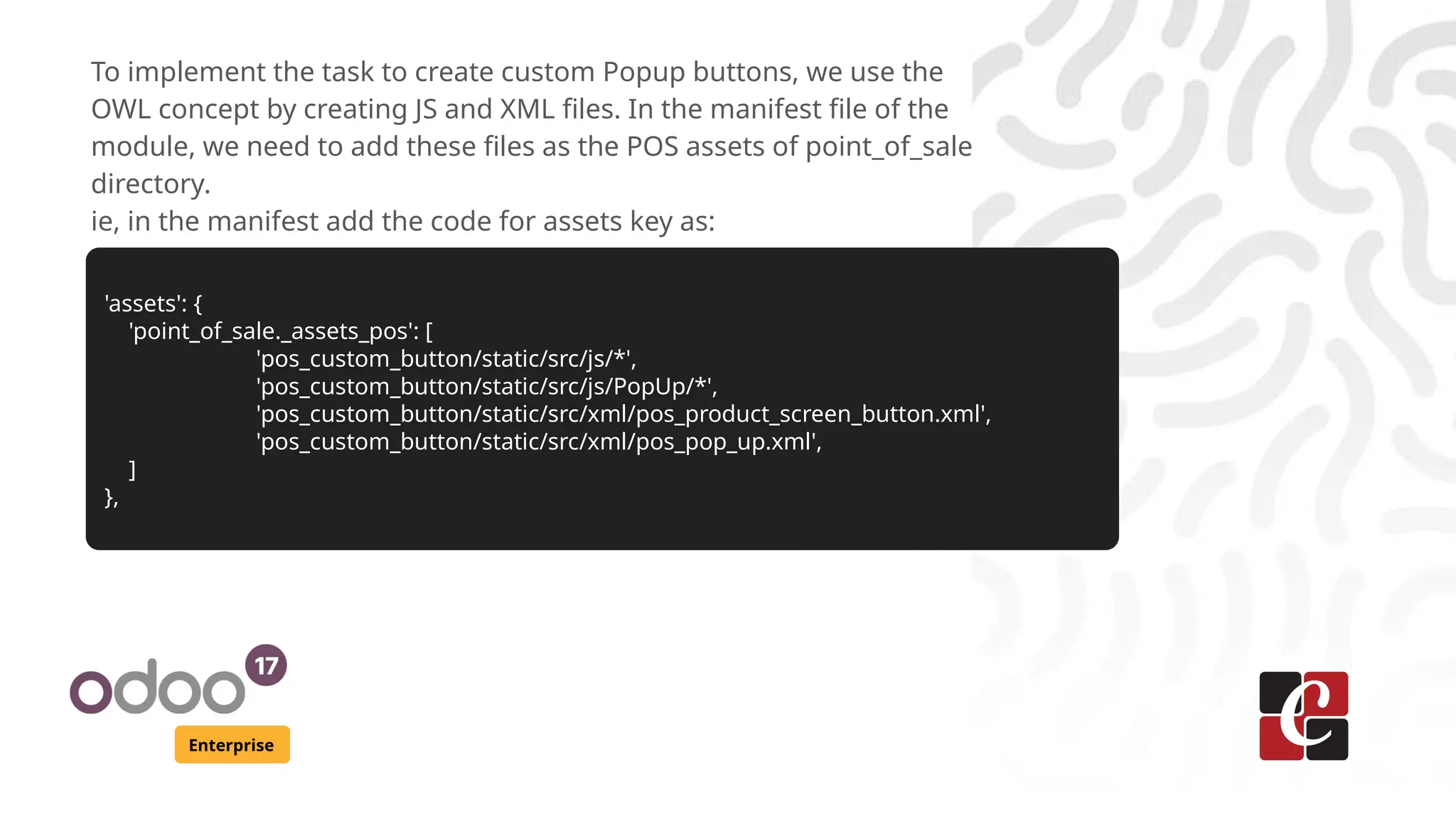 How to Add a Custom Button in Pos Odoo 17 | PPTX | Web Development | Internet
