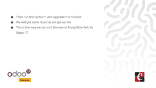 How to add Domain in Many2One field in Odoo | PPT