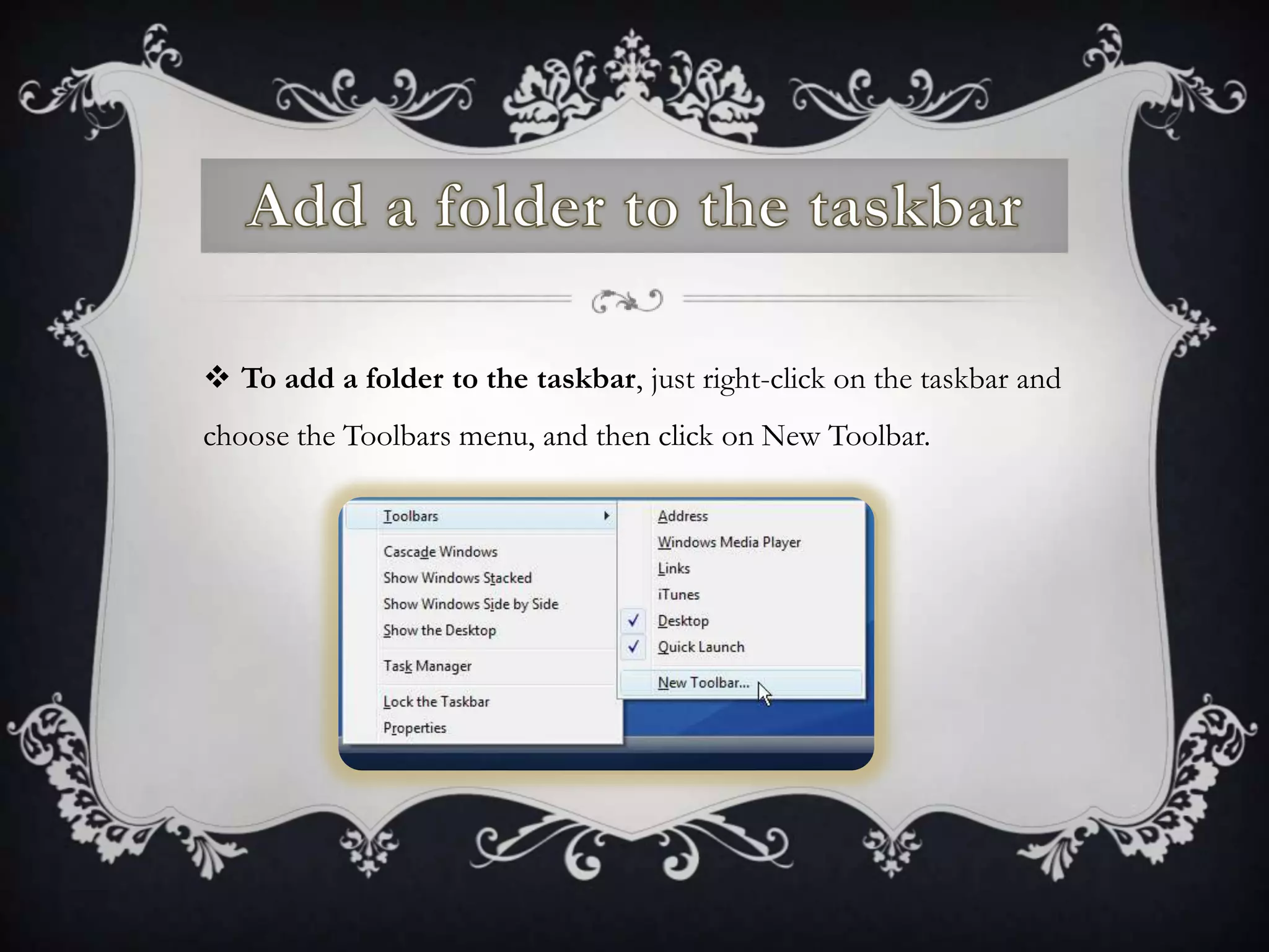 How to add everything to taskbar | PPTX