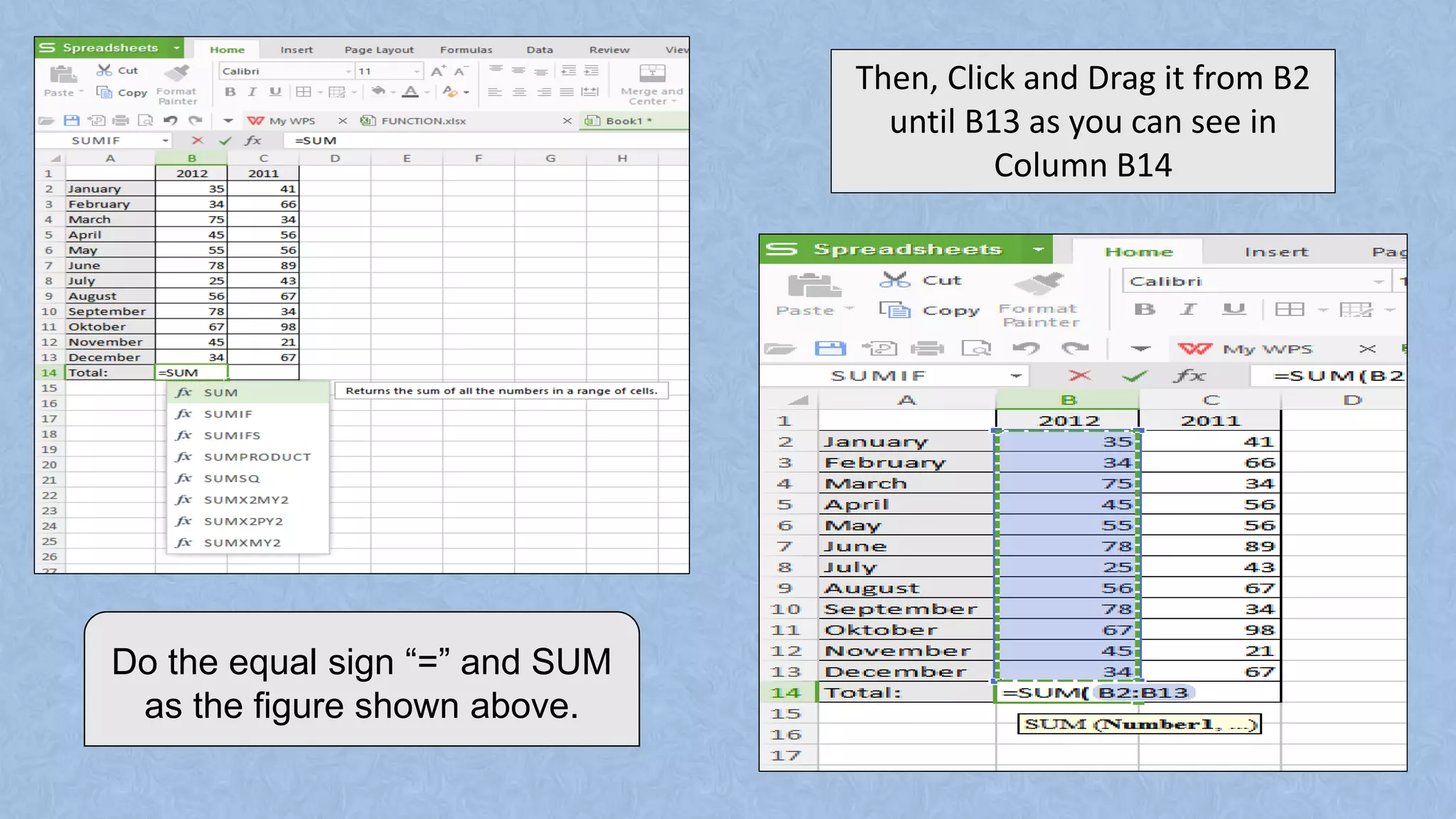 How to Add in Excel Using SUM Formula | PPT