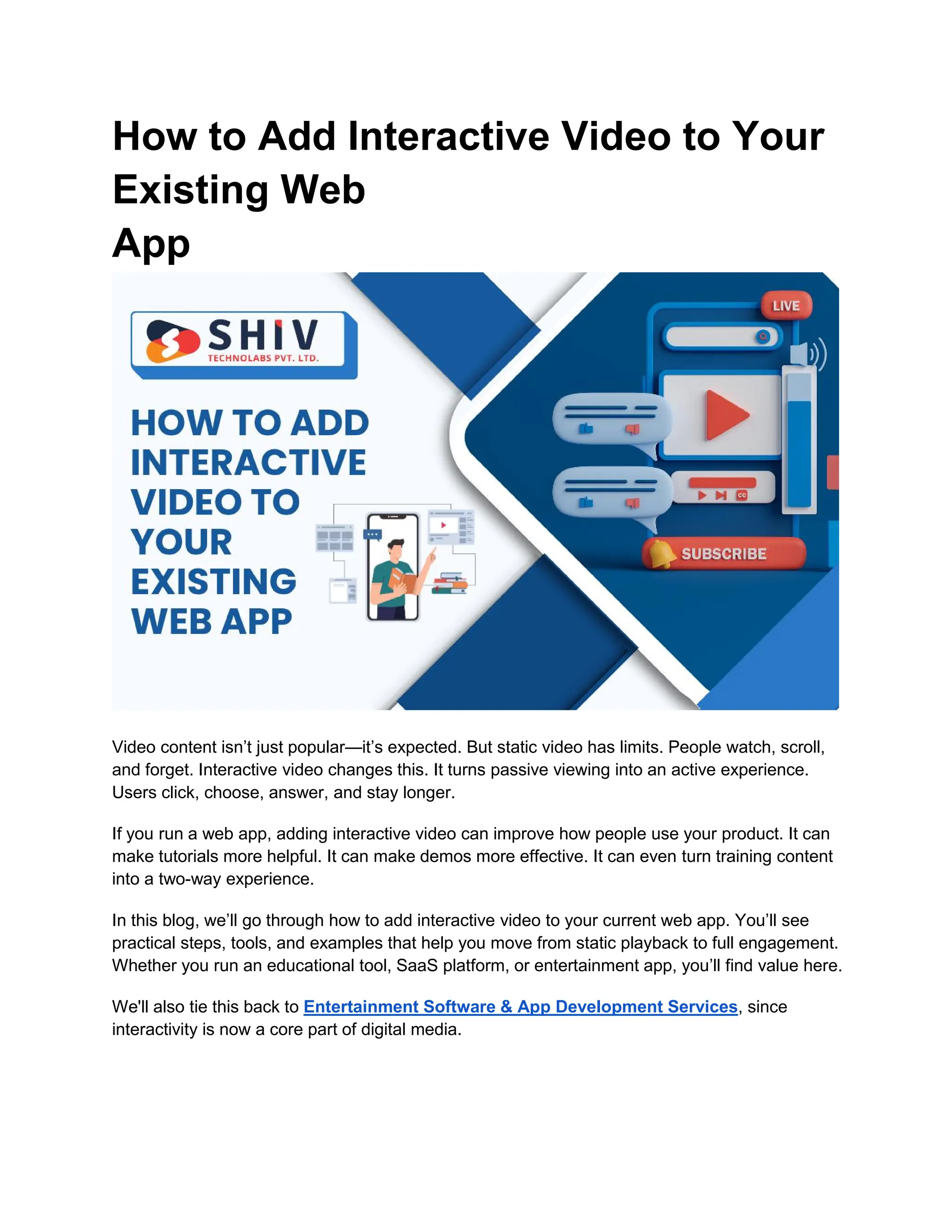 Step-by-Step: Add Interactive Video to Web Apps | PDF