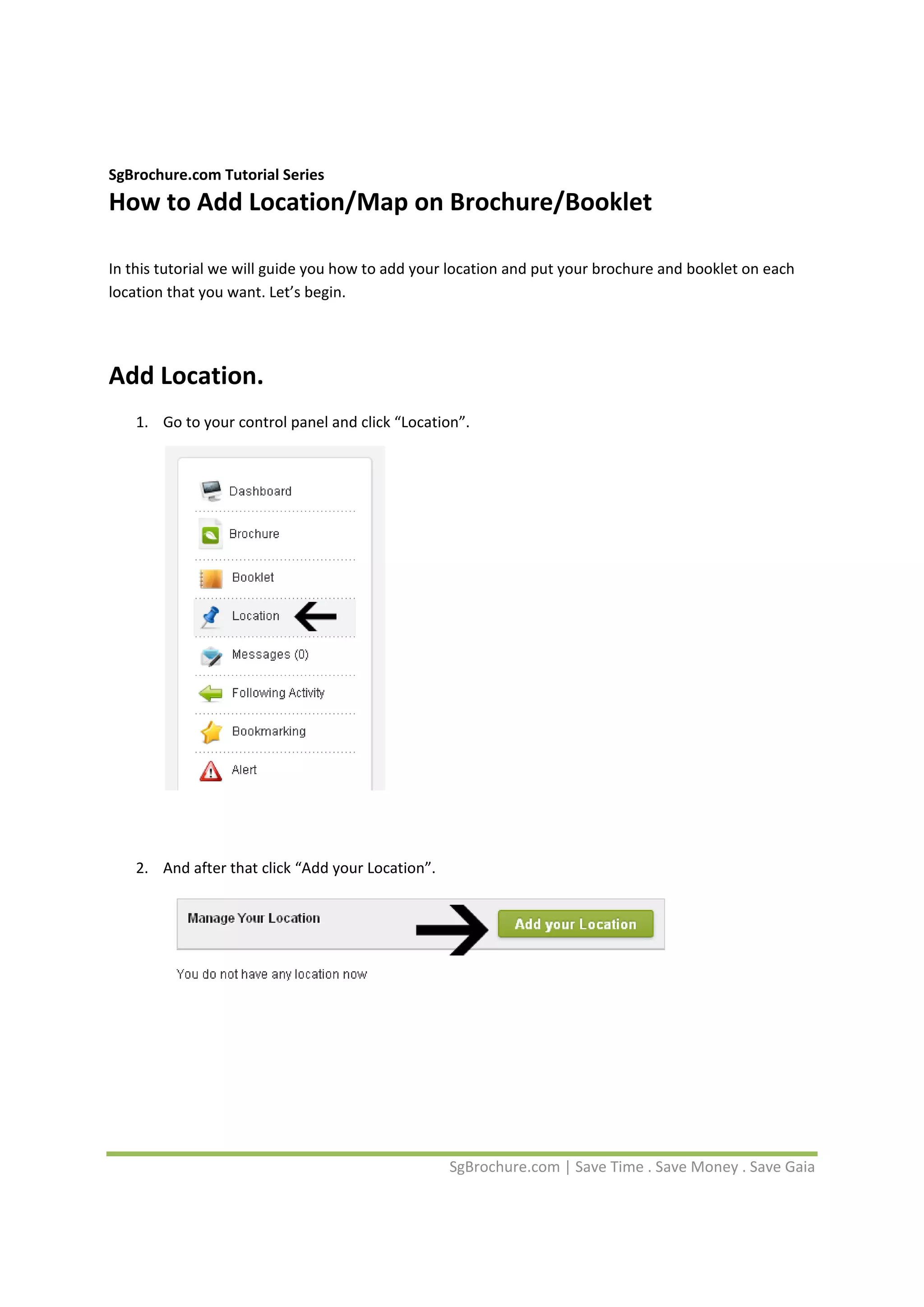 How to add location to brochure and booklet | PDF