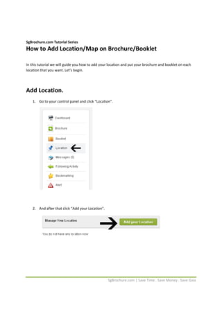 How to add location to brochure and booklet | PDF