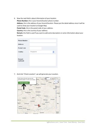 How to add location to brochure and booklet | PDF
