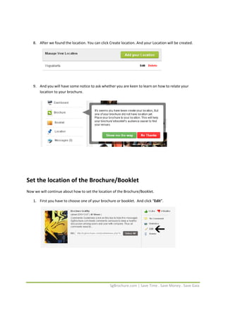 How to add location to brochure and booklet | PDF