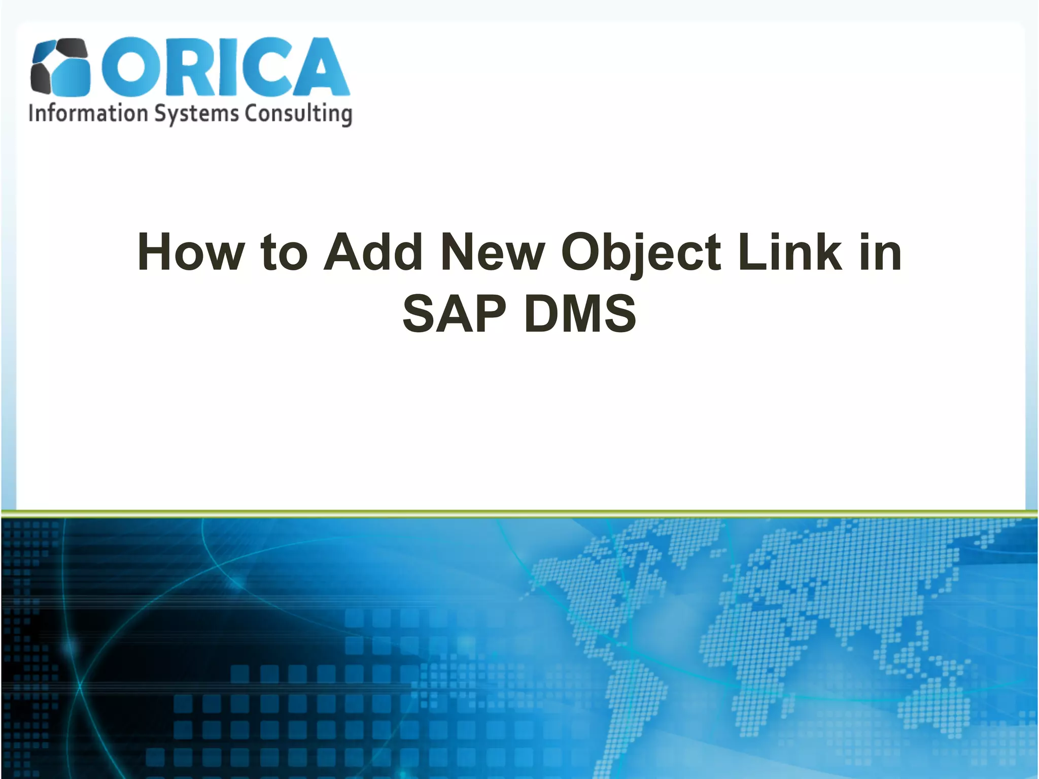 How To Add New Object Link In Sap Dms Pdf