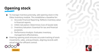 How to add Opening Stock and Adjust them in odoo Inventory | PPTX