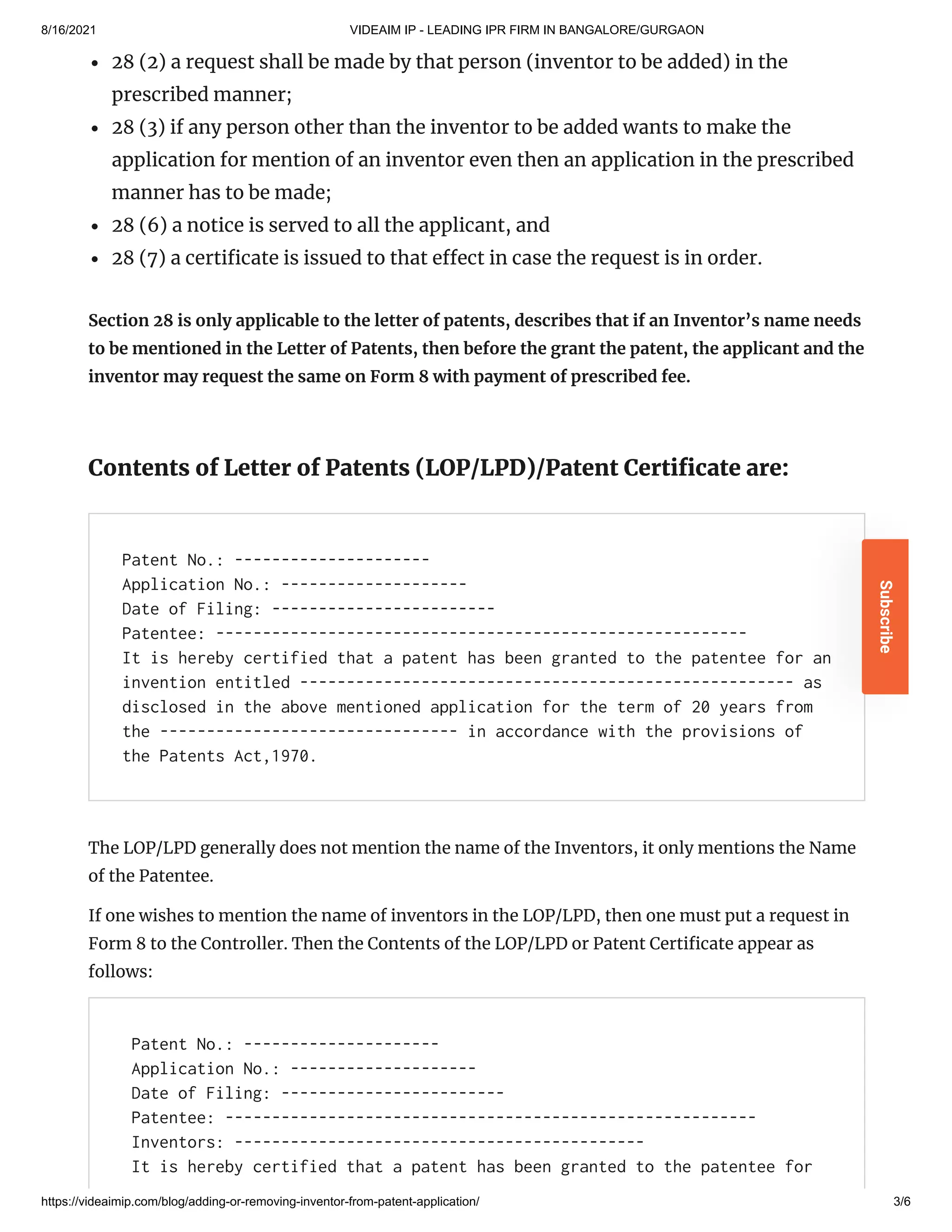How to add or remove inventor patent application | PDF