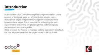 How to Add Pagination in Website portal in Odoo | PPTX