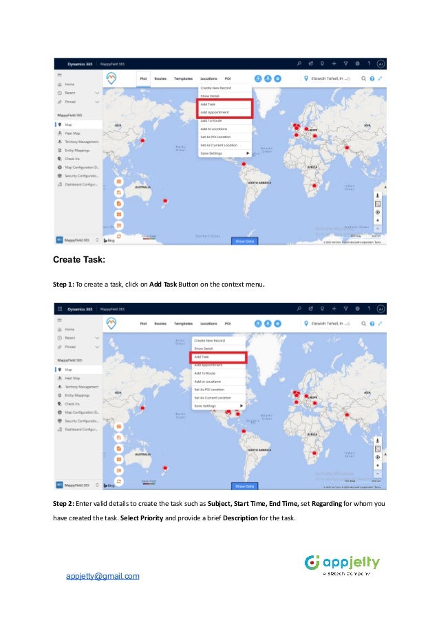How to add tasks and appointments in mappy field | PDF