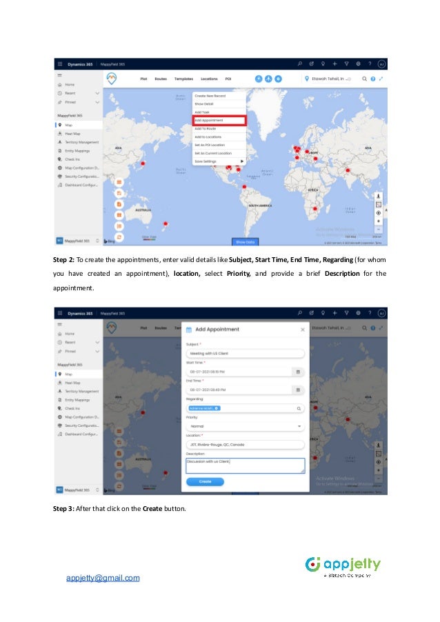 How to add tasks and appointments in mappy field | PDF