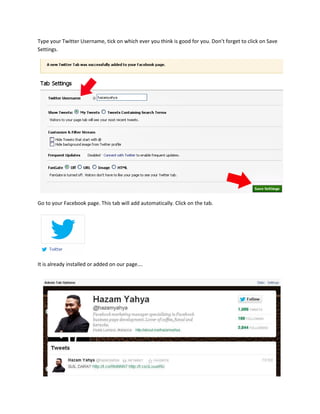 How to add Twitter on Facebook page | PDF