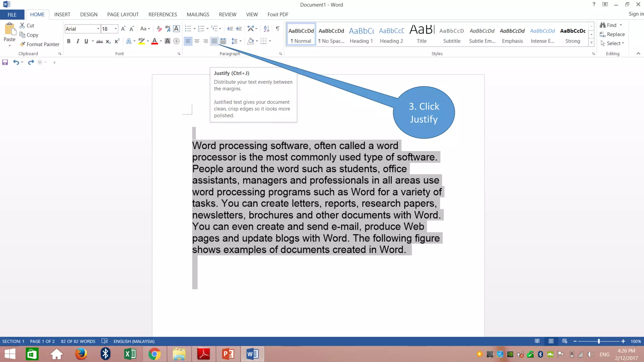 How to align and justify paragraph in word 2010 | PPTX
