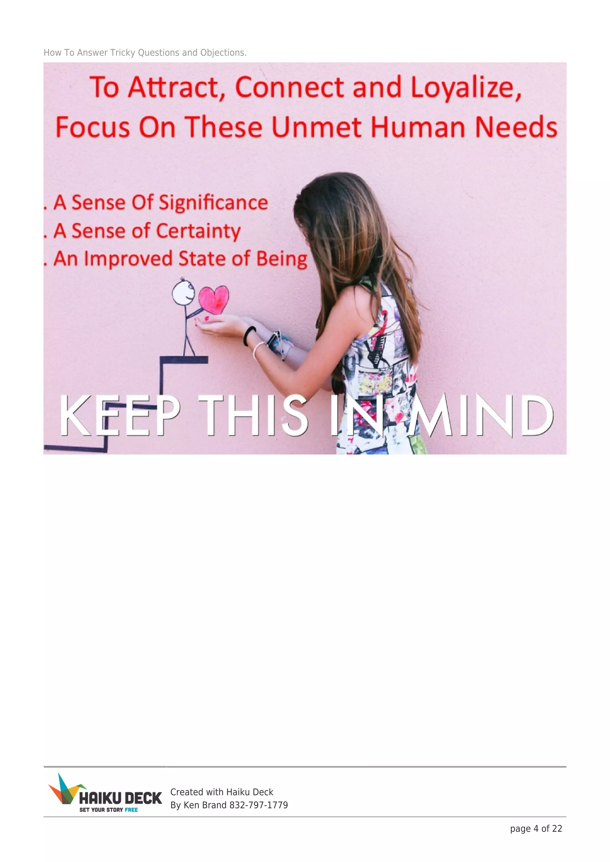 How to all about-them answer tricky client concerns and questions. | PDF