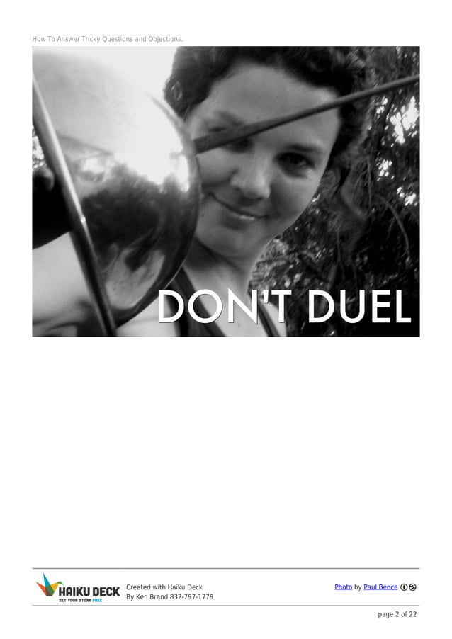 How to all about-them answer tricky client concerns and questions. | PDF