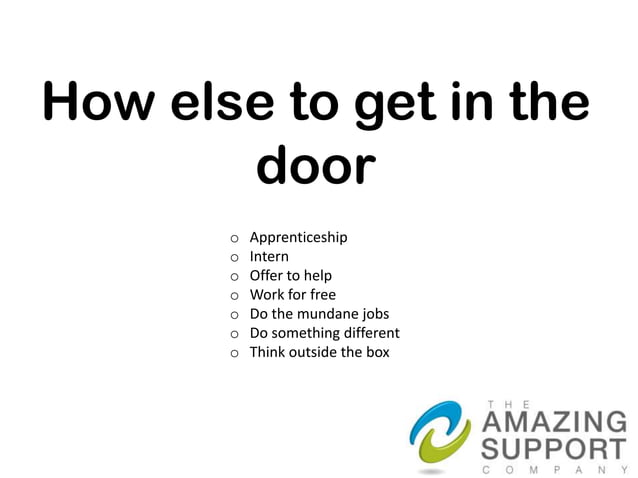 The Amazing Support Company - Middlesex University Presentation | PPT