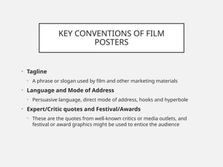 Looking at film posters and how to analyse them | PPT
