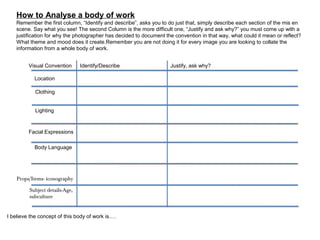 How to analyse a body of work | PPT