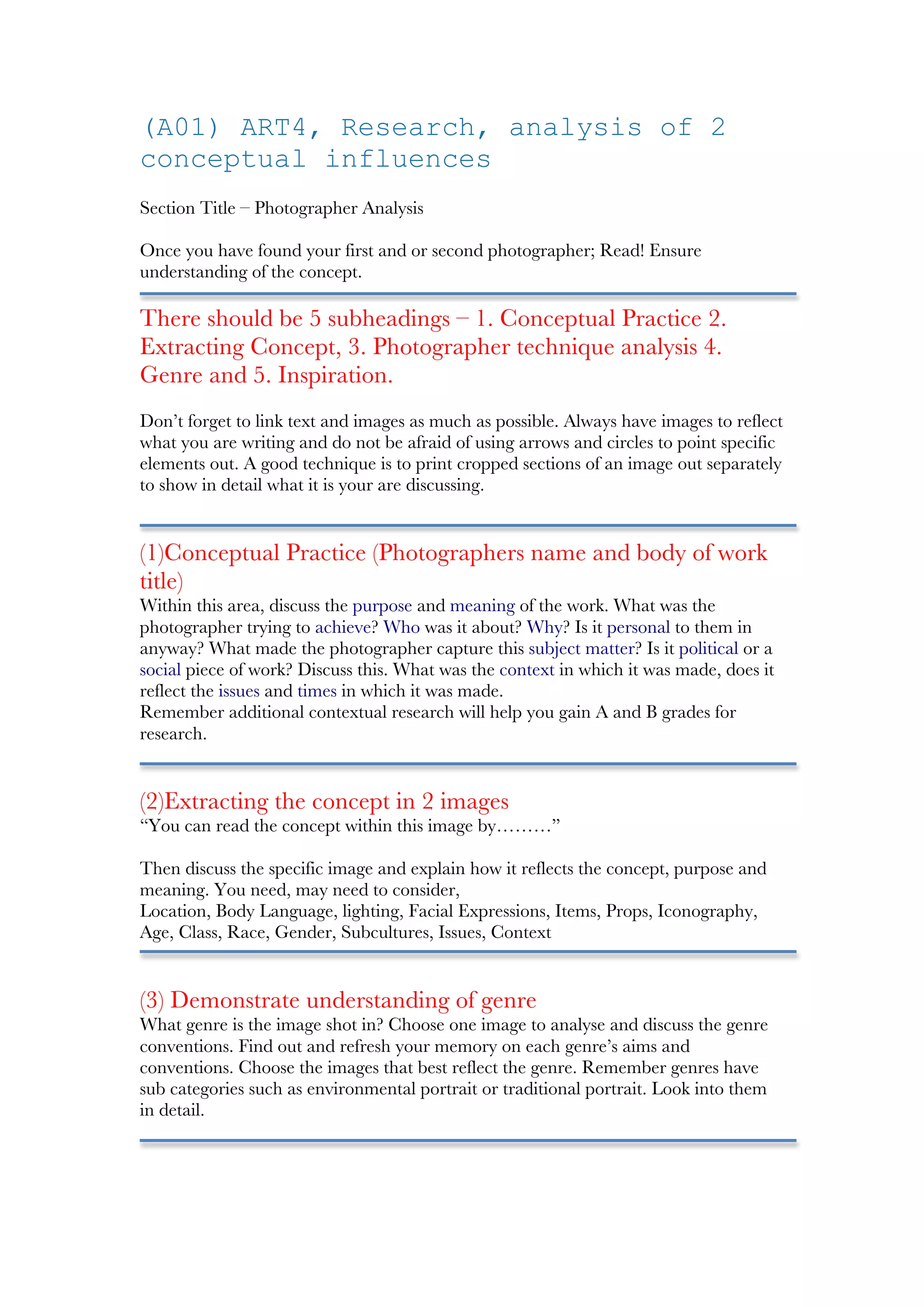 How to analyse a photographers work | PDF