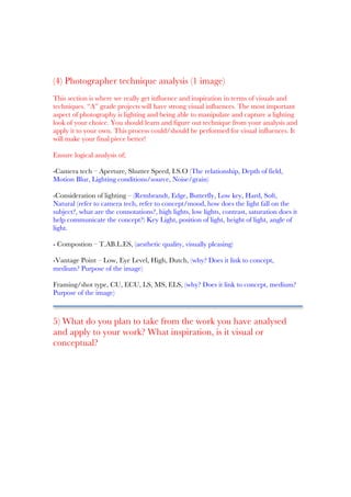 How to analyse a photographers work | PDF