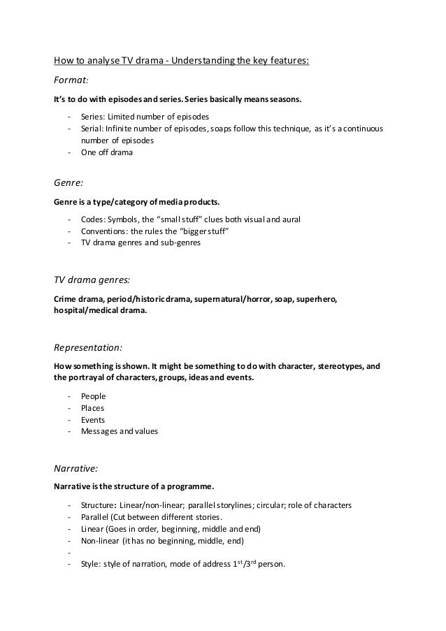 How to analyse tv drama