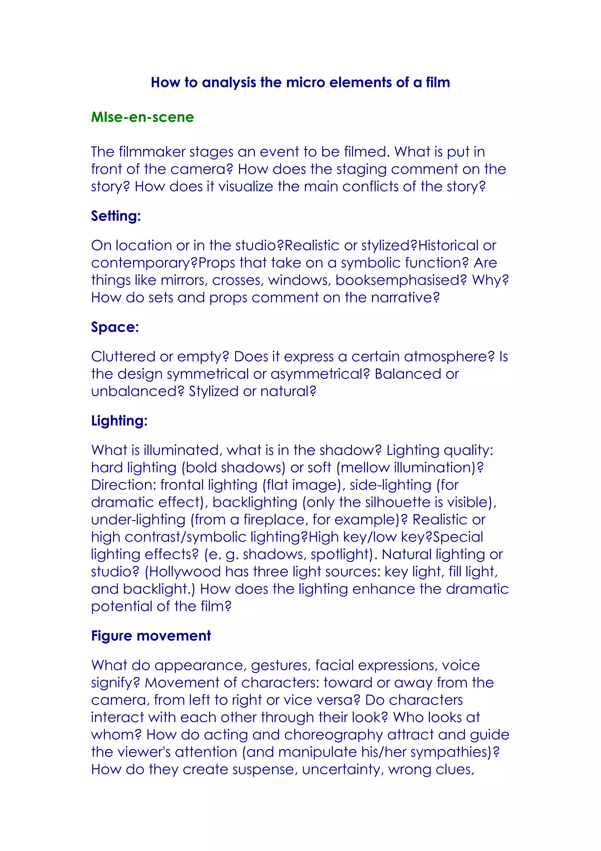 How to analysis the micro elements of a film | DOCX