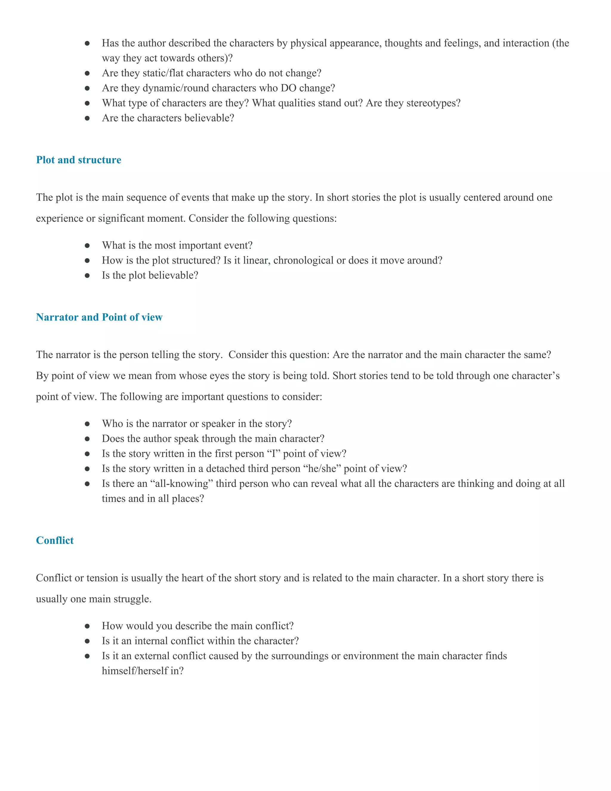 How to analyze a short story | PDF