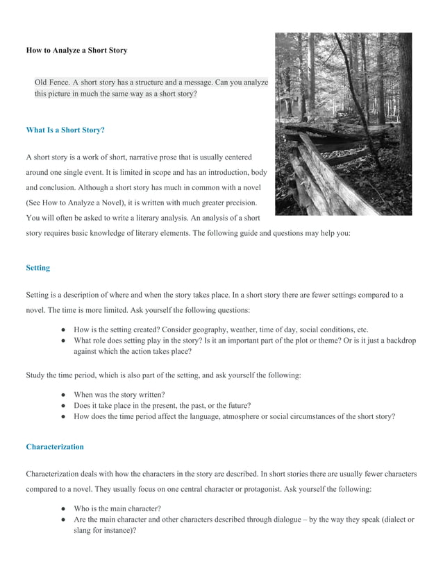 How to analyze a short story | PDF