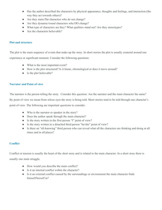 How to analyze a short story | PDF
