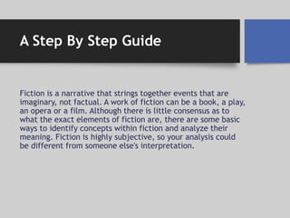 How to analyze fiction | PPTX
