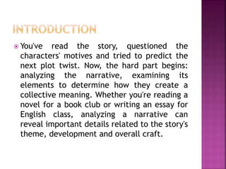How to analyze narrative texts | PPTX