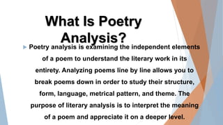 How to Analyze Poetry.pptx | Poetry | Books and Literature