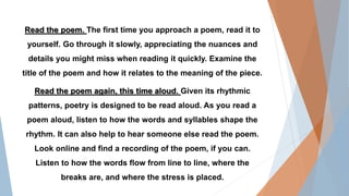 How to Analyze Poetry.pptx | Poetry | Books and Literature