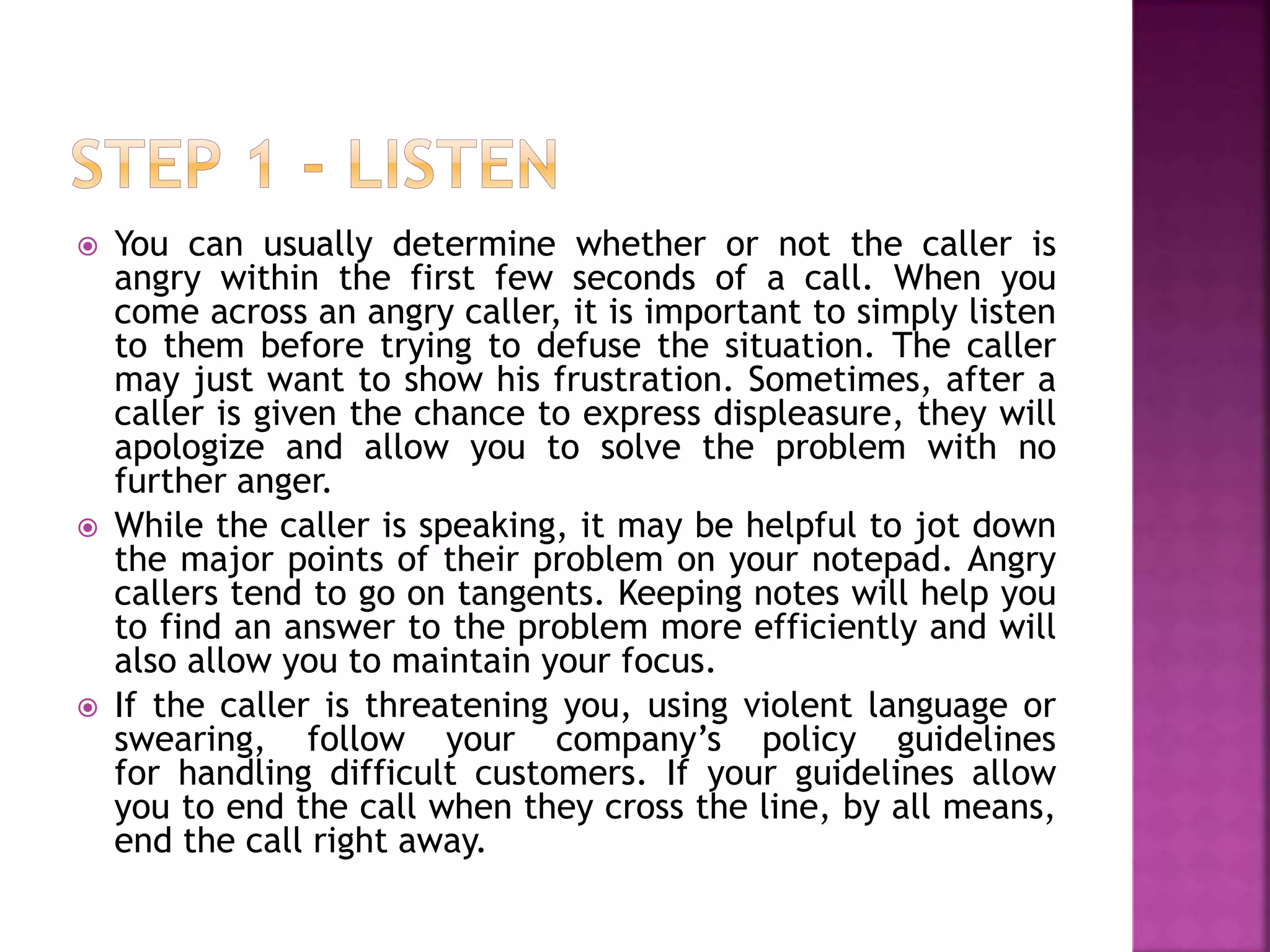 How to handle angry customer | PPTX