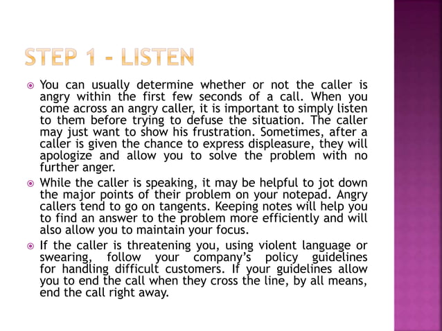 How to handle angry customer | PPTX