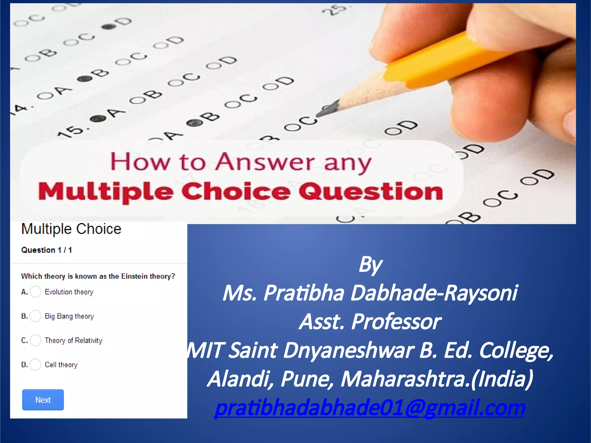 How to answer any multiple choice question | PPT