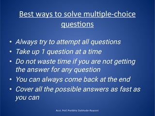 How to answer any multiple choice question | PPT