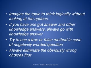 How to answer any multiple choice question | PPT