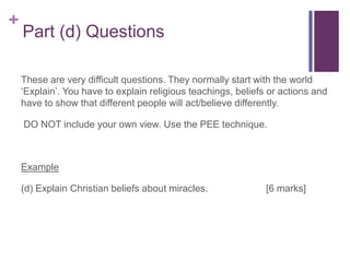 How to Answer GCSE RE Questions | PPTX