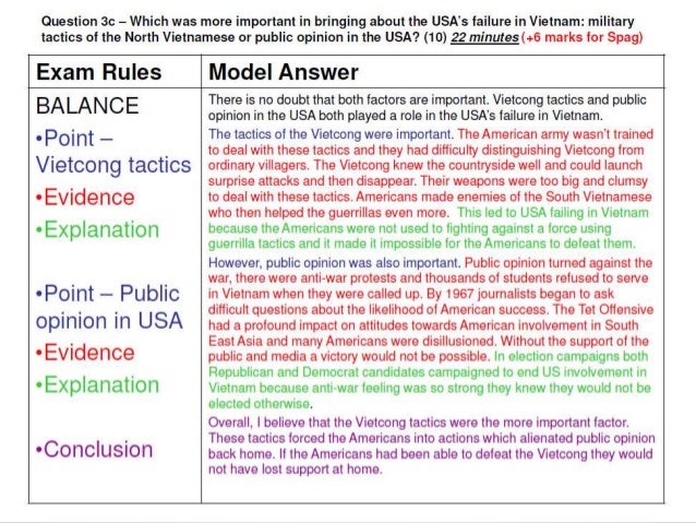 How to answer OCR's GCSE Modern World History paper 1 questions